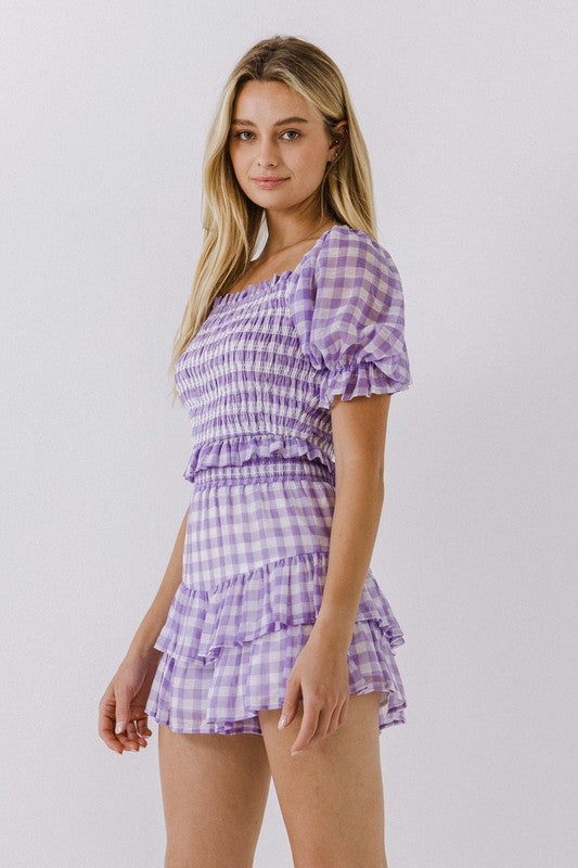 Becca Gingham Smocked Top | Hen Scratch & Co.