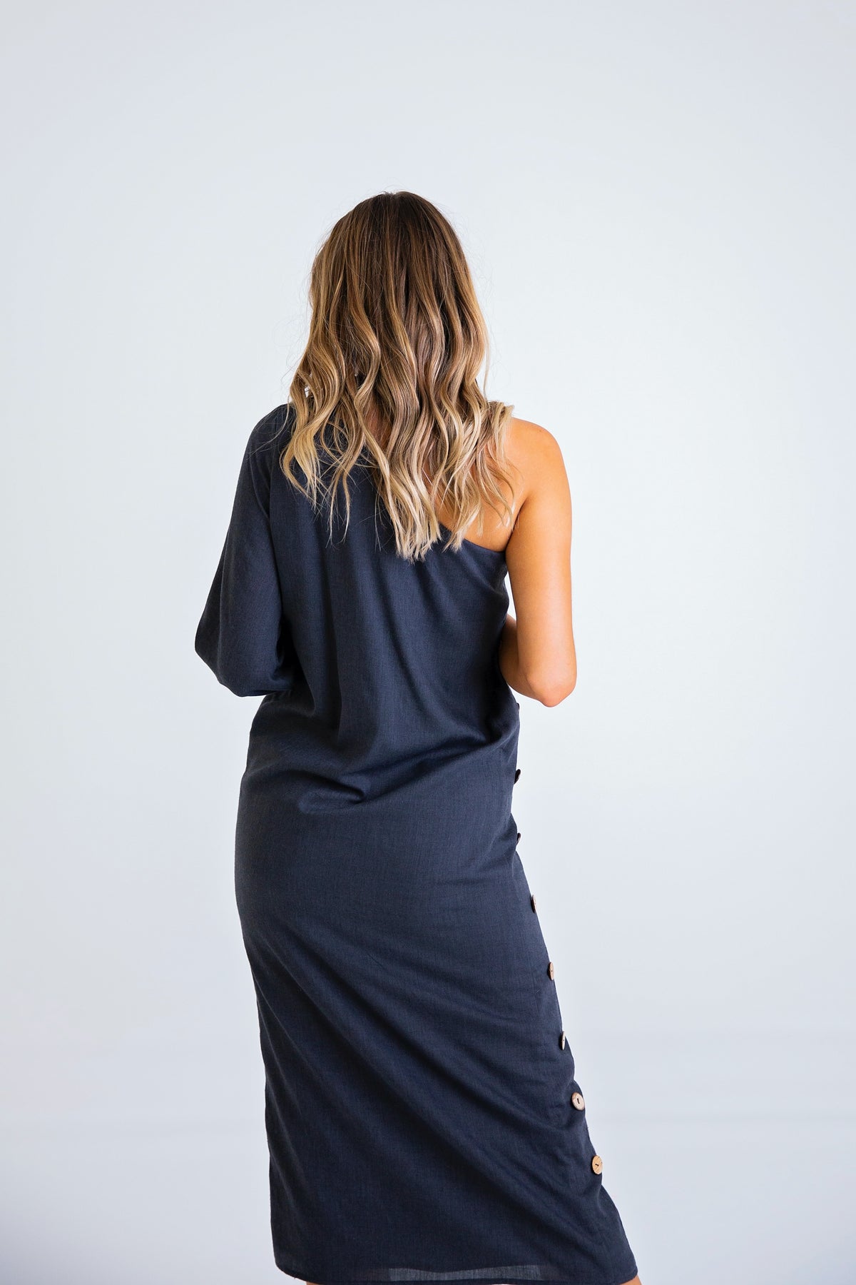 Sophie One Shoulder Midi | Hen Scratch & Co.